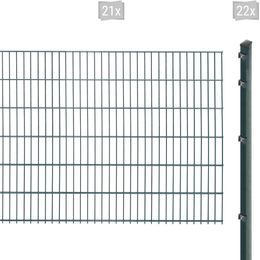 Arvotec Doppelstabmattenzaun "EXCLUSIVE 123 zum Einbetonieren" Zaunelemente Zaunhöhe 123 cm, Zaunlänge 2 - 60 m Gr. H/L: 123cm x 42 m, Pfosten: 22 St., grau (anthrazit)