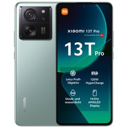 Xiaomi Smartphone "13T Pro mit 12GB RAM + 512GB internem Speicher" Mobiltelefone 16,94 cm (6,67 Zoll) 144 Hz CrystalRes AMOLED Display Gr. 512 GB, grün (hellgrün)