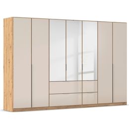 Drehtürenschrank Rauch "Kleiderschrank Kleiderschränke Schrank Garderobe AGORDO mit Glasfront" Schränke Gr. B/H/T: 315 cm x 210 cm x 54 cm, 7 St., beige (eiche artisan, glas champagner) mit Außenschubkästen, in 6 Breiten und 2 Höhen MADE IN GERMANY