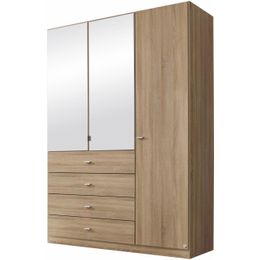 Kleiderschrank Rauch "Sinsheim" Schränke Gr. B/H/T: 136cm x 197cm x 54cm, 3 St., braun (struktureichefarben hell) mit 4 breiten Schubkästen