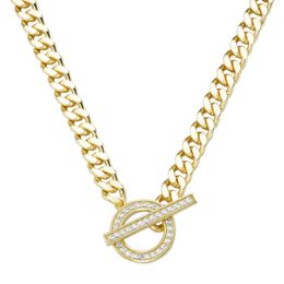 Collier Giorgio Martello MILANO "Panzerkette, Schließe mit Zirkonia, Silber 925" Halsketten Gr. 45 cm, Silber 925 (Sterlingsilber), goldfarben (gold) Damen