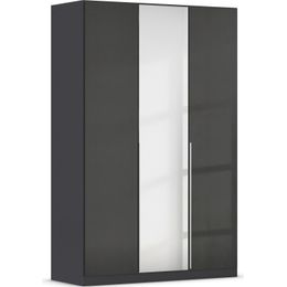 Drehtürenschrank Rauch "Kleiderschrank Schrank Garderobe AGORDO mit Dekor- oder Hochglanzfront" Schränke Gr. B/H/T: 136 cm x 210 cm x 54 cm, 3 St., grau (graumetallic, effektgrau hochglanz) durchdachte Innenausstattung, in 6 Breiten und 2 Höhen MADE IN GERMANY