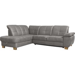 Ecksofa Alina "Karima", grau (steingrau gdu 9), B:260cm H:98cm T:219cm, Microfaser GDU (100% Polyester), Sofas, Ecksofa, inkl. R&uuml;ckenlehnenverstellung, wahlweise mit Bettfunktion und Stauraum