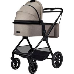 Kombi-Kinderwagen MOON "Clicc" braun (mud) Baby Kinderwagen inkl. Fußsack und Wickeltasche