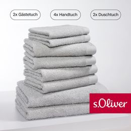 Handtuch Set s.Oliver "s. Oliver, besonders weich und saugfähig" Handtücher (Packung) Gr. 8 St., grau (hellgrau) 2 Gästetücher 30x50, 4 Handtücher 50x100, Duschtücher 70x140