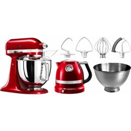 KitchenAid K&uuml;chenmaschine "5KSM175PSECA LIEBESAPFEL-ROT", rot (liebesapfel, rot), B:22,1cm H:35cm T:35,8cm, K&uuml;chenmaschinen, Gratis Wasserkocher, 2. Sch&uuml;ssel, Flexir&uuml;hrer (Wert ca. 347,-UVP), K&uuml;chenmaschine