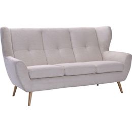 3-Sitzer exxpo - SOFA FASHION "ALVESTA, Loungesofa, K&uuml;chensofa, hoher Sitzkomfort, Ohrenbackensofa", beige, B:190cm H:102cm T:90cm, Sofas, gem&uuml;tliche R&uuml;ckenlehne, mit Knopfheftung und hohen Holzf&uuml;&szlig;en, in Cord