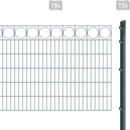 Arvotec Doppelstabmattenzaun "EXCLUSIVE 120 zum Einbetonieren "Ring" mit Zierleiste" Zaunelemente Zaunhöhe 120 cm, Zaunlänge 2 - 60 m Gr. H/L: 120cm x 36 m, Pfosten: 19 St., grau (anthrazit)