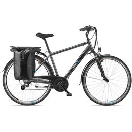 E-Bike Telefunken "Expedition XT481" E-Bikes Gr. 48 cm, 28 Zoll (71,12 cm), grau (anthrazit) Pedelec, Elektrofahrrad für Herren, Trekkingrad