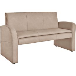 Polsterbank exxpo - SOFA FASHION "Cortado, elegant und zeitlos, bequem" Sitzbänke Gr. B/H/T: 162 cm x 89 cm x 67 cm, Luxus-Microfaser, beige hohe Bodenfreiheit, schöne Detailverarbeitung, wahlweise Lederbezug