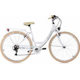 KS-Cycling Cityrad KS CYCLING "Toscana" Fahrräder Gr. 48 cm, 28 Zoll (71,12 cm), weiß (weiß, weiß) für Damen, Kettenschaltung