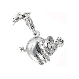 Charm-Einhänger Jobo "Glücksschwein" Charms silberfarben (silber 925) Damen 925 Silber