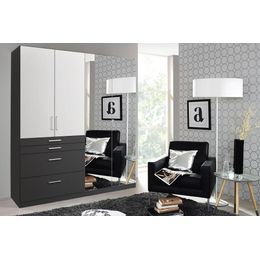 Kleiderschrank Rauch "Harburg Bestseller im Schlafzimmer" Schränke Gr. B/H/T: 181 cm x 197 cm x 54 cm, 4 St., weiß (graumetallic, weiß) Schlafzimmerschrank Schrank Garderobe mit Spiegel