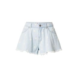Only Shorts 'Chiara' Damen Größe 32/33 blue denim / gelb / weiß