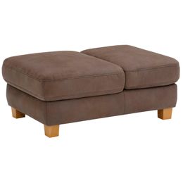Polsterhocker Home Affaire "Dundee", braun (nuss), B:75cm H:46cm T:109cm, Luxus-Microfaser Florence (100% Polyester), Hocker, Polsterhocker, mit Klappfunktion - wie ein Sessel nutzbar