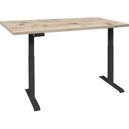 Mäusbacher Schreibtisch MÄUSBACHER "Big System Office" Tische Gr. B: 160cm, schwarz (schwarz matt, sandeiche, sandeiche) Breite 160 cm, elektrisch höhenverstellbar