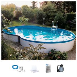 Achtformpool MY POOL BWT "MONTANA" Schwimmbecken Gr. B/H/L: Breite 320cm x Höhe 120cm x Länge 525cm, 16000 l, weiß in verschiedenen Größen erhältlich