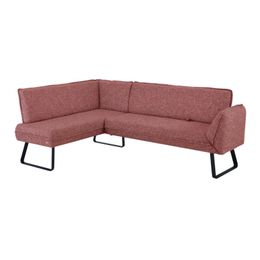 K+w Komfort & Wohnen Eckbank K+W KOMFORT & WOHNEN "Drive", rosa (coral 90), H:91cm T:68cm, Sitzbänke, mit Seitenteilverstellung am langem Schenkel zur Sitzplatzerweiterung