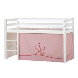 Hochbett Hoppekids "ECO Dream, Kinderbett, Spielbett, Halbhohes Bett aus Massivholz", rosa (weiß, prinzessin rosa), B:81cm H:105cm L:168cm, Kinderbett: 100% Massivholz: Nordische Kiefer, Vorhang: 100% Baumwolle, Hochbetten, Hochbett Kinderbett, inkl. Vorhang-Set Creator, Bettgröße & Matratze wählbar