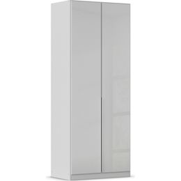 Drehtürenschrank Rauch "Kleiderschrank Kleiderschränke Schrank Garderobe AGORDO mit Glasfront" Schränke Gr. B/H/T: 91 cm x 229 cm x 54 cm, 2 St., grau (seidengrau) durchdachte Innenausstattung, in 6 Breiten und 2 Höhen MADE IN GERMANY