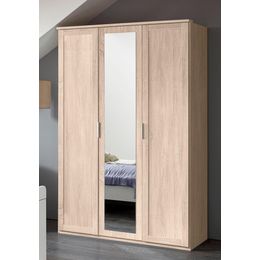 Kleiderschrank wimex "Nadja" Schränke Gr. B: 135 cm, 3 St., braun (struktureichefarben hell)