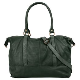 Reisetasche Samantha Look Gr. B/H/T: 42 cm x 30 cm x 15 cm onesize, grün (dunkelgrün) Taschen echt Leder, Made in Italy