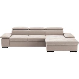 Sit & More Ecksofa SIT & MORE "Alcudia L-Form", grau (elefant), B:286cm H:73cm T:174cm, 100% Polyester, Sofas, Ecksofa, wahlweise mit Bettfunktion