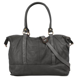 Reisetasche Samantha Look Gr. B/H/T: 42 cm x 30 cm x 15 cm onesize, grau Taschen echt Leder, Made in Italy