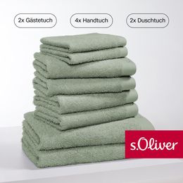 Handtuch Set s.Oliver "s. Oliver, besonders weich und saugfähig" Handtücher (Packung) Gr. 8 St., grün (hellgrün) 2 Gästetücher 30x50, 4 Handtücher 50x100, Duschtücher 70x140