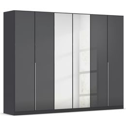 Drehtürenschrank Rauch "Kleiderschrank Kleiderschränke Schrank Garderobe AGORDO mit Glasfront" Schränke Gr. B/H/T: 271 cm x 210 cm x 54 cm, 6 St., grau (graumetallic) durchdachte Innenausstattung, in 6 Breiten und 2 Höhen MADE IN GERMANY