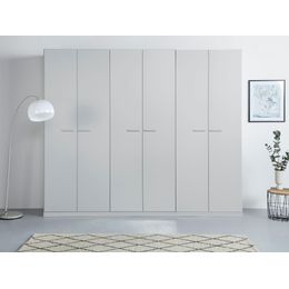 Drehtürenschrank Rauch "Kleiderschrank Schrank Garderobe TOPSELLER OTELI inkl. Inneneinteilung" Schränke Gr. B/H/T: 270 cm x 229 cm x 54 cm, Ohne Spiegel, grau (seidengrau) mit 3 Innenschubladen extra Böden optional Spiegel MADE IN GERMANY