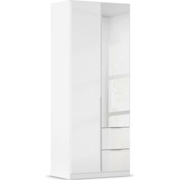 Drehtürenschrank Rauch "Kleiderschrank Schrank Garderobe AGORDO mit Dekor- oder Hochglanzfront" Schränke Gr. B/H/T: 91 cm x 229 cm x 54 cm, 2 St., weiß (alpinweiß, hochglanz weiß) mit Außenschubkästen, in 6 Breiten und 2 Höhen MADE IN GERMANY