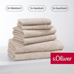 Handtuch Set s.Oliver "s. Oliver, besonders weich und saugfähig" Handtücher (Packung) Gr. 6 St., beige (natur) 2 Gästetücher 30x50, Handtücher 50x100, Duschtücher 70x140