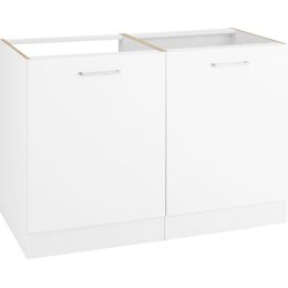 Spülenschrank KOCHSTATION "KS-Visby" Schränke Gr. B/H/T: 120 cm x 82 cm x 60 cm, weiß Breite 120 cm