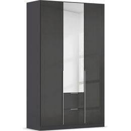 Drehtürenschrank Rauch "Kleiderschrank Schrank Garderobe AGORDO mit Dekor- oder Hochglanzfront" Schränke Gr. B/H/T: 136 cm x 229 cm x 54 cm, 3 St., grau (graumetallic, hochglanz effektgrau) mit Außenschubkästen, in 6 Breiten und 2 Höhen MADE IN GERMANY