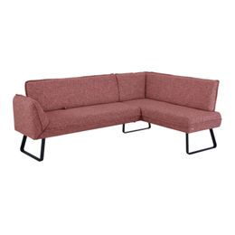 K+w Komfort & Wohnen Eckbank K+W KOMFORT & WOHNEN "Drive", rosa (coral 90), H:91cm T:68cm, Sitzbänke, mit Seitenteilverstellung am langem Schenkel zur Sitzplatzerweiterung