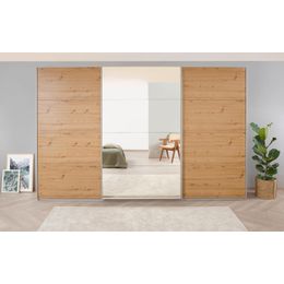 Schwebetürenschrank Rauch "Kleiderschrank Schrank Garderobe BESTSELLER KOLUNA mit Spiegel" Schränke Gr. B/H/T: 360 cm x 229 cm x 62 cm, 3 St., braun (eiche artisan) inkl. 2 Innenschubladen sowie extra Einlegeböden MADE IN GERMANY