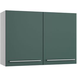 Hängeschrank Optifit "Bern2" Schränke Gr. B/H/T: 100 cm x 70,4 cm x 34,9 cm, 2 St., grün (steingrün, hellgrau) Breite 100 cm, 2 Türen, Einlegeböden