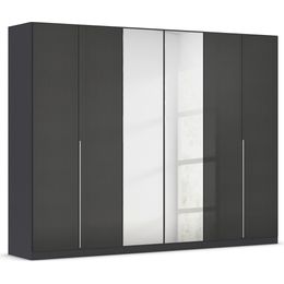 Drehtürenschrank Rauch "Kleiderschrank Schrank Garderobe AGORDO mit Dekor- oder Hochglanzfront" Schränke Gr. B/H/T: 271 cm x 210 cm x 54 cm, 6 St., grau (graumetallic, effektgrau hochglanz) durchdachte Innenausstattung, in 6 Breiten und 2 Höhen MADE IN GERMANY