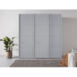 Schwebetürenschrank Rauch "Kleiderschrank Schrank Garderobe TOPSELLER OTELI inkl. Inneneinteilung" Schränke Gr. B/H/T: 203 cm x 210 cm x 62 cm, grau (seidengrau) mit 3 Innenschubladen sowie zusätzlichen Einlegeböden MADE IN GERMANY