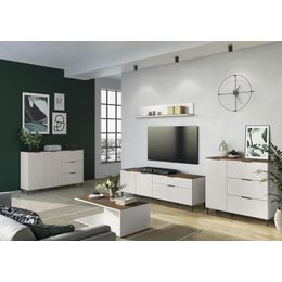 Sideboard Germania "California" Sideboards Gr. B/H/T: 151cm x 98cm x 40cm, 3 St., braun (kaschmir, nussbaum, nachbildung) Breite 151 cm, mit filigraner Deckplatte