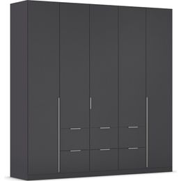 Drehtürenschrank Rauch "Kleiderschrank Schrank Garderobe AGORDO mit Dekor- oder Hochglanzfront" Schränke Gr. B/H/T: 226 cm x 229 cm x 54 cm, 5 St., grau (graumetallic) mit Außenschubkästen, in 6 Breiten und 2 Höhen MADE IN GERMANY