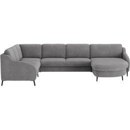 Sit & More Wohnlandschaft SIT & MORE "Soul U-Form", grau, B:372cm H:90cm T:227cm, 95% Polyester, 10% Polyamid, Sofas, Wohnlandschaft, wahlweise mit Bettfunktion und Schubkasten