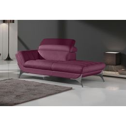 Recamiere Egoitaliano "Sueli, extravagantes Design und erstklassiger Sitzkomfort", rot (cherry), B:180cm H:100cm T:110cm, Leder »NUVOLE« (Echtes Rindsleder). Halbnatürliches, halbnarbiges Rindsleder mit einer natürlichen Körnung von 1, 2 bis 1, 4 mm. Dieses Leder hat eine weiche, wachsartige Hand mit mattem Aussehen und einem Wolkeneffekt. Es handelt sich um ein Naturleder, das die ursprünglichen 