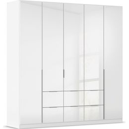 Drehtürenschrank Rauch "Kleiderschrank Kleiderschränke Schrank Garderobe AGORDO mit Glasfront" Schränke Gr. B/H/T: 226 cm x 229 cm x 54 cm, 5 St., weiß (alpinweiß, glas kristallweiß) mit Außenschubkästen, in 6 Breiten und 2 Höhen MADE IN GERMANY