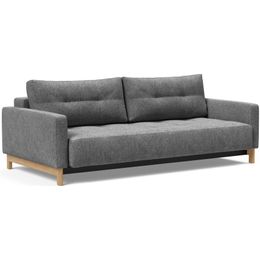 Schlafsofa INNOVATION LIVING &trade; "Pyxis 3-Sitzer mit extrabreiter Bettfunktion, Skandi-Design", grau (charcoal), B:232cm H:67cm T:114cm, 100% Polyester, Sofas, Schlafsofa, Multifunktionssofa, extrabequem durch Taschenfederkern, Dauerschl&auml;fer
