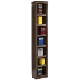 Bücherregal Home Affaire "Soeren" Regale Gr. H: 220 cm, 7 St., braun (dunkelbraun) aus massiver Kiefer, in 2 Höhen, Tiefe 29 cm, mit viel Stauraum