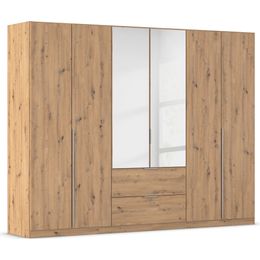 Drehtürenschrank Rauch "Kleiderschrank Schrank Garderobe AGORDO mit Dekor- oder Hochglanzfront" Schränke Gr. B/H/T: 271 cm x 210 cm x 54 cm, 6 St., braun (eiche artisan) mit Außenschubkästen, in 6 Breiten und 2 Höhen MADE IN GERMANY