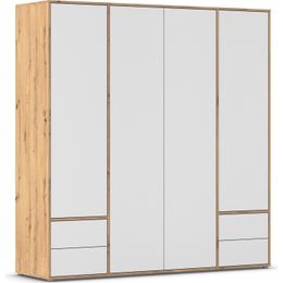 Drehtürenschrank Rauch "Kleiderschrank Schrank Garderobe Wäscheschrank NABILA viel Stauraum" Schränke Gr. B/H/T: 187 cm x 194 cm x 53 cm, 4 St., weiß (eiche artisan, alpinweiß) mit 2 Schubladen und Push-to-Open Funktion TOPSELLER MADE IN GERMANY