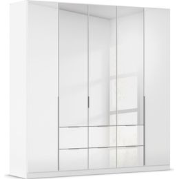 Drehtürenschrank Rauch "Kleiderschrank Kleiderschränke Schrank Garderobe AGORDO mit Glasfront" Schränke Gr. B/H/T: 226 cm x 229 cm x 54 cm, 5 St., weiß (alpinweiß, glas kristallweiß) mit Außenschubkästen, in 6 Breiten und 2 Höhen MADE IN GERMANY